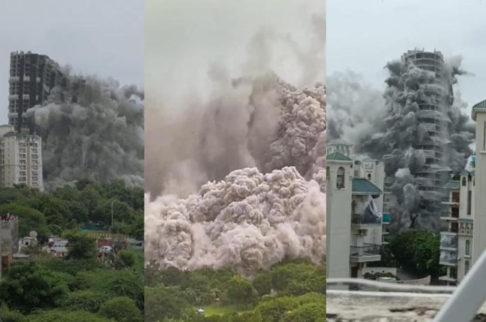 Supertech Twin Towers SHATTERED to ground in 15 seconds