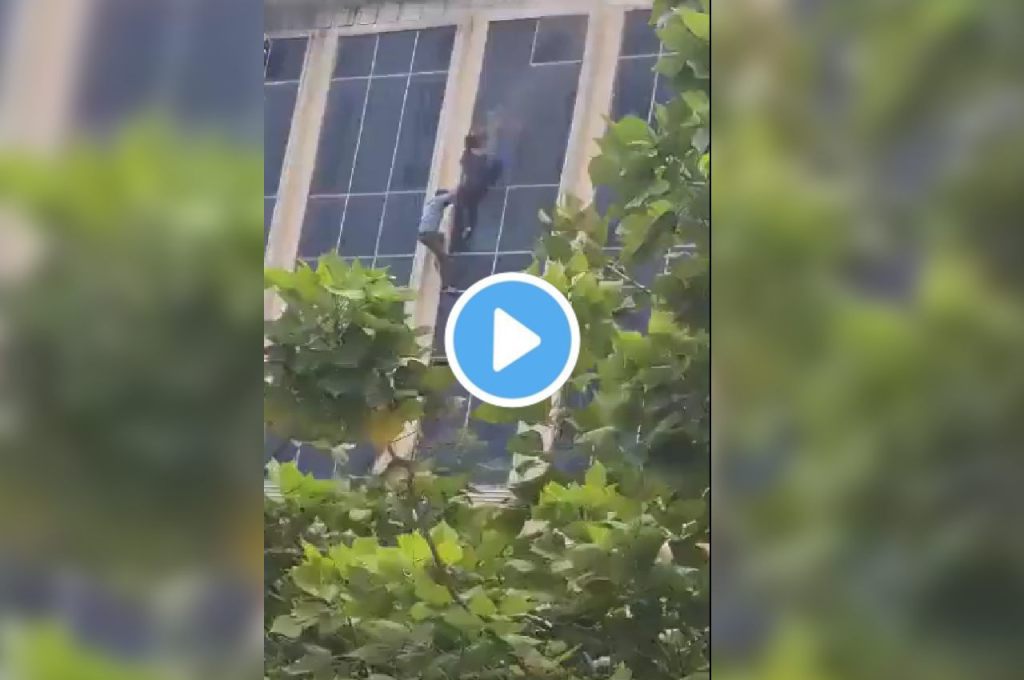 Watch video: People jump off building as flames engulf Greater Noida's Galaxy Mall