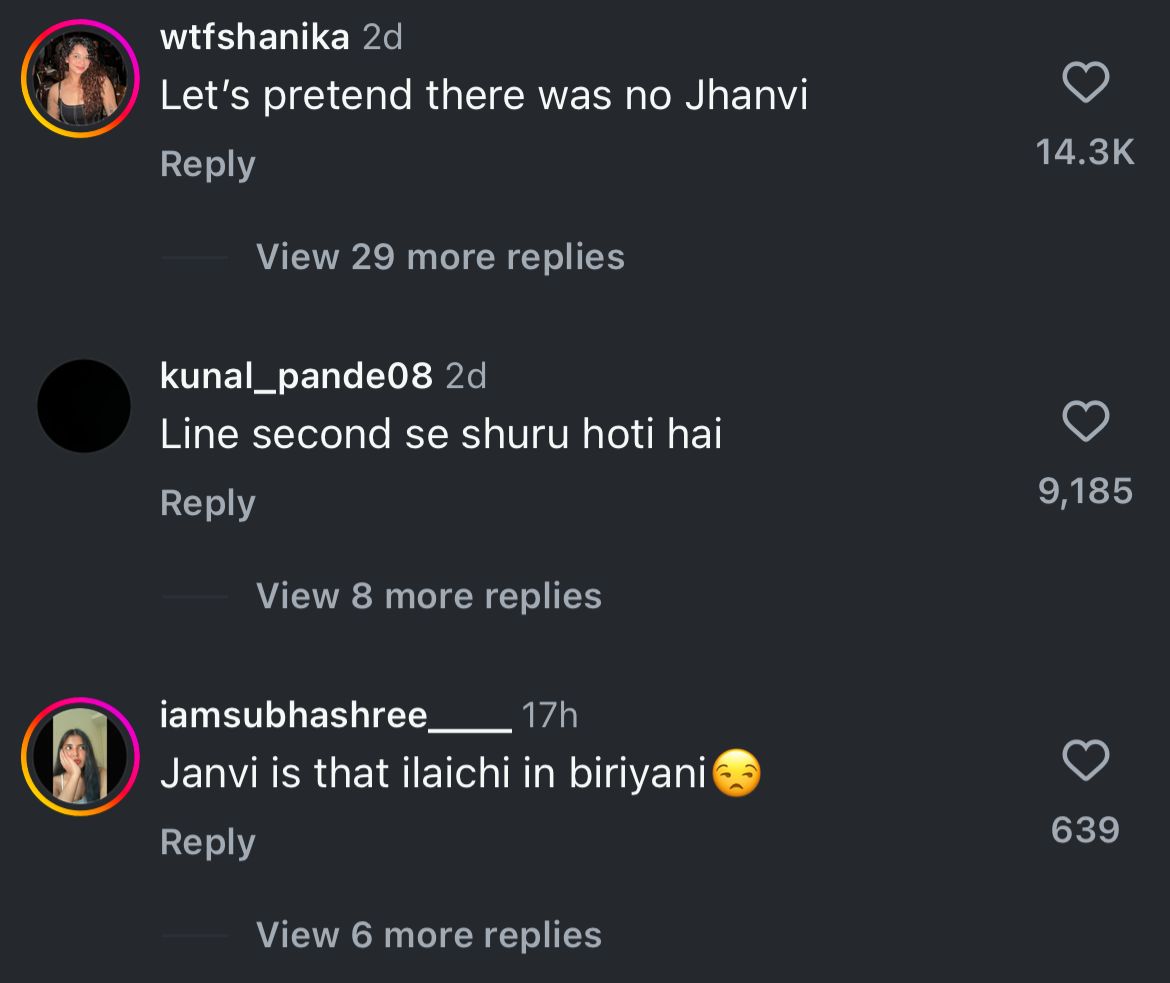 'Jhanvi Kapoor Is That Ilaichi In The Biryani'; Say Netizens As Model Tamanna Katoch Outshines ...