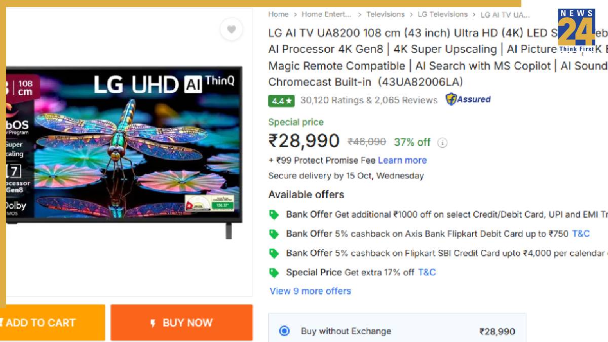Flipkart Big Bang Diwali: 4K smart TVs under Rs 21K – grab these Samsung and LG deals before ...